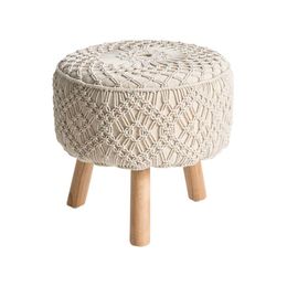 Beliani Hocker MANZAI in Beige/Braun - (W) 40 x (H) 44 x (L) 40 cm | Gr.: onesize