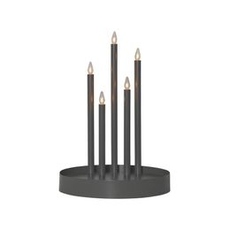 STAR TRADING Kerzenleuchter ,Deco&lsquo; mit Tablett, 5-flammig, anthrazit | Gr.: onesize