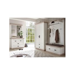 Furn.Design Garderobenkombination Pinie wei&szlig;, Oslo Pinie Landhaus, Garderobe Set 5-teilig | Gr.: onesize