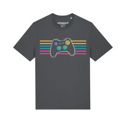 Watapparel T-Shirt ' Retro Joystick ' Herren Gr&ouml;&szlig;e XL anthrazit / mischfarben