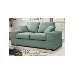 Inn.Furn Sofa petrol Strukturstoff, Couch 2-Sitzer 182 cm mit Premium Kaltschaum | Gr.: onesize