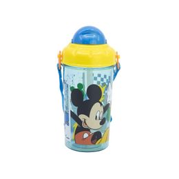 Disney Mickey Mouse Kinder Trinkflasche 465ml mit Strohhalm und Tragegurt | Gr.: onesize