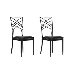 Beliani 2er-Set Esszimmerstuhl GIRARD in Schwarz | Gr.: onesize