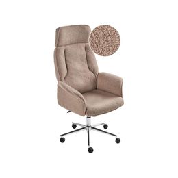 Beliani B&uuml;rostuhl PILOT in Braun/Silber - (W) 72 x (H) 117 x (L) 72 cm | Gr.: onesize