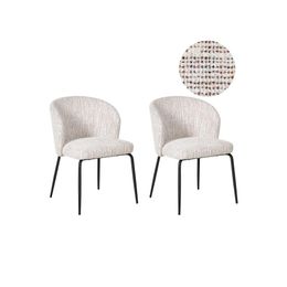 Beliani 2er-Set Esszimmerstuhl ZANA in Wei&szlig;/Bunt | Gr.: onesize