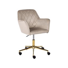 Beliani B&uuml;rostuhl LELORIA in Beige/Gold - (W) 60 x (H) 83 x (L) 60 cm | Gr.: onesize