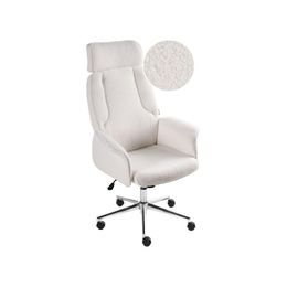 Beliani B&uuml;rostuhl PILOT in Wei&szlig;/Silber - (W) 72 x (H) 117 x (L) 72 cm | Gr.: onesize