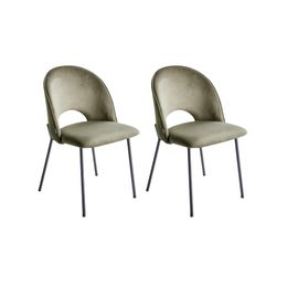 Beliani 2er-Set Esszimmerstuhl COVELO in Gr&uuml;n/Schwarz | Gr.: onesize