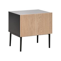 Beliani Nachttisch BLYTHE in Schwarz/Braun - (W) 48 x (H) 50 x (L) 40 cm | Gr.: onesize
