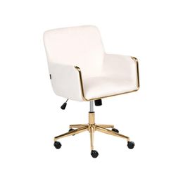 Beliani B&uuml;rostuhl ALTONA in Wei&szlig;/Gold - (W) 59 x (H) 84 x (L) 59 cm | Gr.: onesize