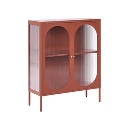 Beliani Vitrine SARRE in Braun - (W) 90 x (H) 111 x (L) 35 cm | Gr.: onesize