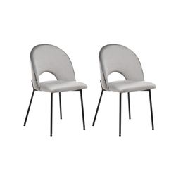 Beliani 2er-Set Esszimmerstuhl COVELO in Grau/Schwarz | Gr.: onesize