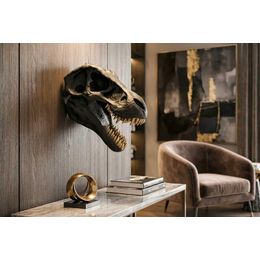 Riess Ambiente Extravagante Wanddekoration T-REX 40cm schwarz handmade Dinosaurier-Kopf Riess-Ambiente Glamour