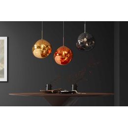 Riess Ambiente Runde H&auml;ngelampe LIQUID DIAMOND 20cm smoke Glas Stahl Kugelleuchte Riess-Ambiente Glamour Industrie & Loft Modern