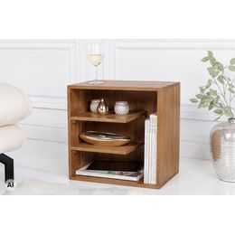 Riess Ambiente Massiver Beistelltisch CUBUS 45cm braun Mangoholz honey finish Regal Nachttisch Riess-Ambiente rechteckig Kolonial Natur