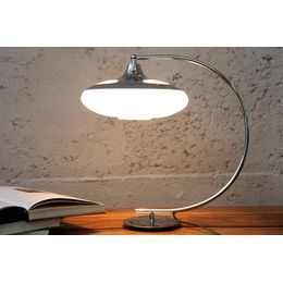 Riess Ambiente Moderne Tischlampe LUNA LOGO 45cm silber verchromt Tischleuchte Riess-Ambiente