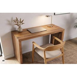 Riess Ambiente Massiver Konsolentisch MAKASSAR 100cm braun Mangoholz honey finish Schreibtisch Riess-Ambiente rechteckig Kolonial Natur