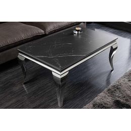 Riess Ambiente Design Couchtisch MODERN BAROCK 100cm schwarz anthrazit chrom Keramik Marmor Riess-Ambiente Sofatisch Wohnzimmertisch rechteckig