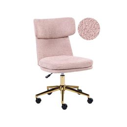Beliani B&uuml;rostuhl GRANBY in Rosa/Gold - (W) 58 x (H) 77 x (L) 58 cm | Gr.: onesize