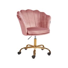 Beliani B&uuml;rostuhl MONTICELLO in Rosa/Gold/Schwarz - (W) 60 x (H) 79 x (L) 60 cm | Gr.: onesize