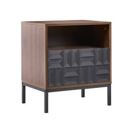 Beliani Nachttisch CARAQUET in Braun/Schwarz - (W) 50 x (H) 60 x (L) 40 cm | Gr.: onesize