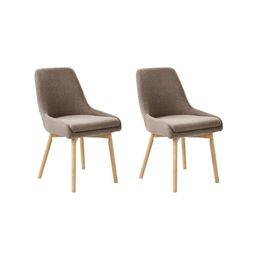 Beliani 2er-Set Esszimmerstuhl MELFORT in Braun | Gr.: onesize