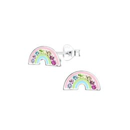 Alexander York Ohrringe - Ohrstecker REGENBOGEN mit Kristall bunt in 925 Silber | Gr.: onesize