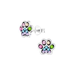 Alexander York Ohrringe, Ohrstecker PFOTE bunt dunkel in 925 Sterling Silber | Gr.: onesize