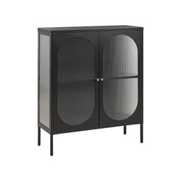 Beliani Vitrine SARRE in Schwarz/Gold - (W) 90 x (H) 111 x (L) 35 cm | Gr.: onesize