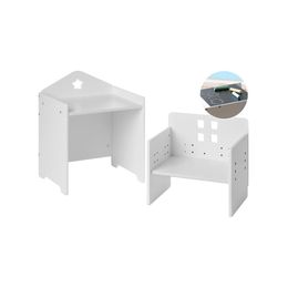 Beliani 2-tlg Kindertisch und Stuhlset ELANORA in Wei&szlig;/Schwarz | Gr.: onesize