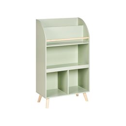 Beliani B&uuml;cherregal LILOET in Gr&uuml;n/Braun - (W) 60 x (H) 102 x (L) 30 cm | Gr.: onesize