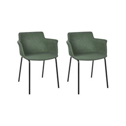 Beliani 2er-Set Esszimmerstuhl BELFIELD in Gr&uuml;n/Schwarz | Gr.: onesize