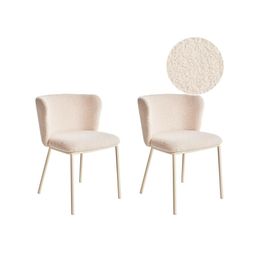 Beliani 2er-Set Esszimmerstuhl MINA II in Beige | Gr.: onesize