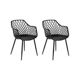 Beliani 2er-Set Esszimmerstuhl NASHUA II in Schwarz | Gr.: onesize