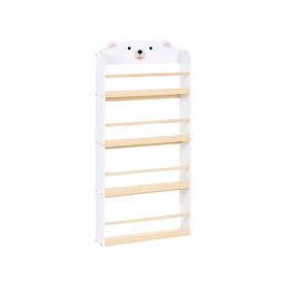 Beliani B&uuml;cherregal MIMILI in Wei&szlig;/Braun - (W) 60 x (H) 124 x (L) 15 cm | Gr.: onesize