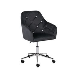 Beliani B&uuml;rostuhl VELORIA in Schwarz/Silber - (W) 60 x (H) 85 x (L) 60 cm | Gr.: onesize