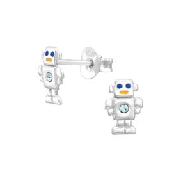 Alexander York Ohrstecker ROBOTER mit Kristall aqua in 925 Sterling Silber, 2-tlg. | Gr.: onesize