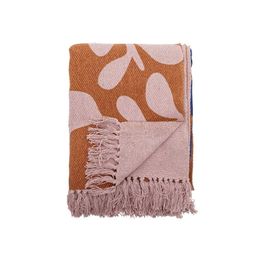 Bloomingville Decke ATLE Braun Blau 160x130 cm | Gr.: onesize