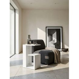 KADIMA DESIGN Beistelltisch WL5.696 35x29,5x60 cm Holz Design Anstelltisch in Wei&szlig; | Gr.: onesize