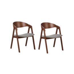Beliani 2er-Set Esszimmerstuhl YUBA in Braun/Schwarz/Wei&szlig; | Gr.: onesize