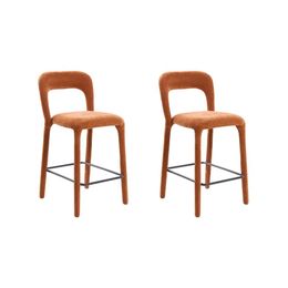 Beliani 2er-Set Barhocker LAKEVILLE in Braun | Gr.: onesize