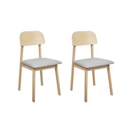 Beliani 2er-Set Esszimmerstuhl SCANDIA in Braun/Beige/Grau | Gr.: onesize