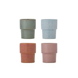 Bloomingville Stapelbarer Steingut Becher Ewan 4er-Set in rose | Gr.: onesize