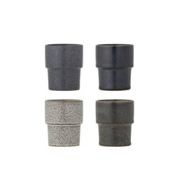 Bloomingville Stapelbarer Steingut Becher Ewan 4er-Set in braun | Gr.: onesize