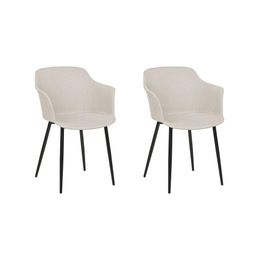 Beliani 2er-Set Esszimmerstuhl ELIM in Beige/Schwarz | Gr.: onesize