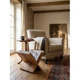 KADIMA DESIGN Zeitungsst&auml;nder MUMBAI Massivholz X-Form 31 cm in Akazie | Gr.: onesize