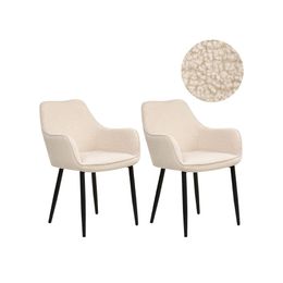 Beliani 2er-Set Esszimmerstuhl ALDEN in Beige/Schwarz | Gr.: onesize