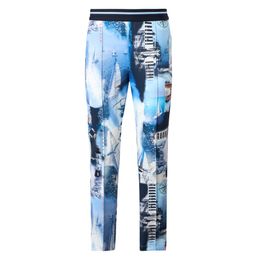 Marc Cain Pants female size 40 marine blue / Sapphire / Light blue / White