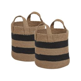 Beliani 2er-Set Bad-Kleinaufbewahrung GEREDE in Beige/Schwarz | Gr.: onesize