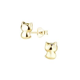 Alexander York Ohrringe, Ohrstecker KATZE 3d in Gold, 2-tlg. | Gr.: onesize